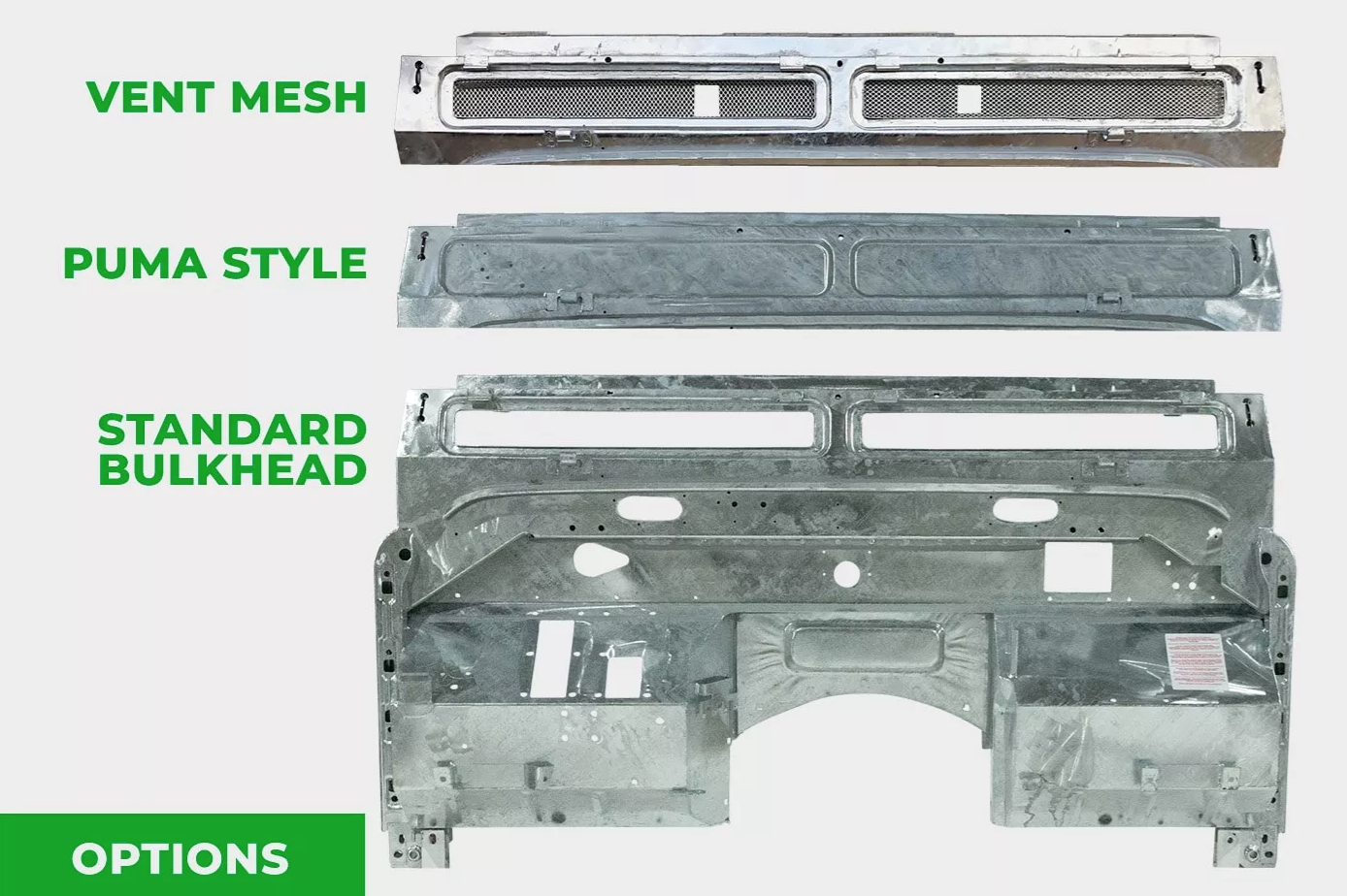 Land Rover Defender 300TDI Galvanised Bulkhead